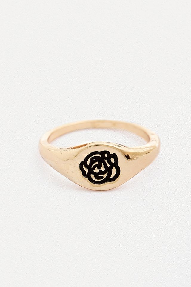 Rose Engraved Coin Ring | Urban Outfitters UK