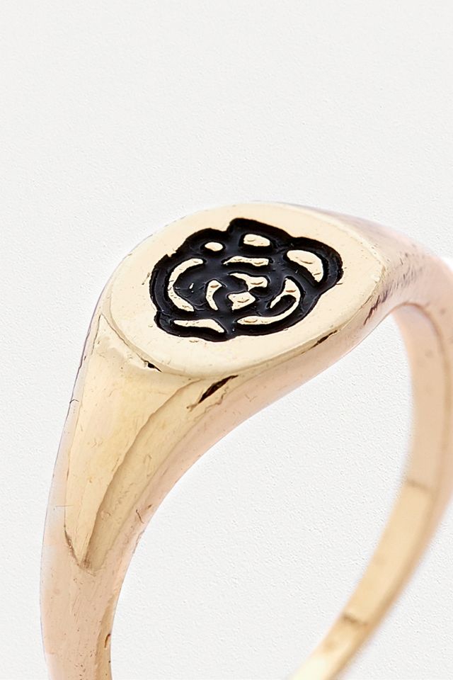 Rose Engraved Coin Ring | Urban Outfitters UK