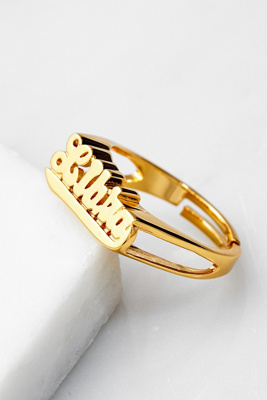 Image Gang Gold-Plated Libra Ring | Urban Outfitters UK