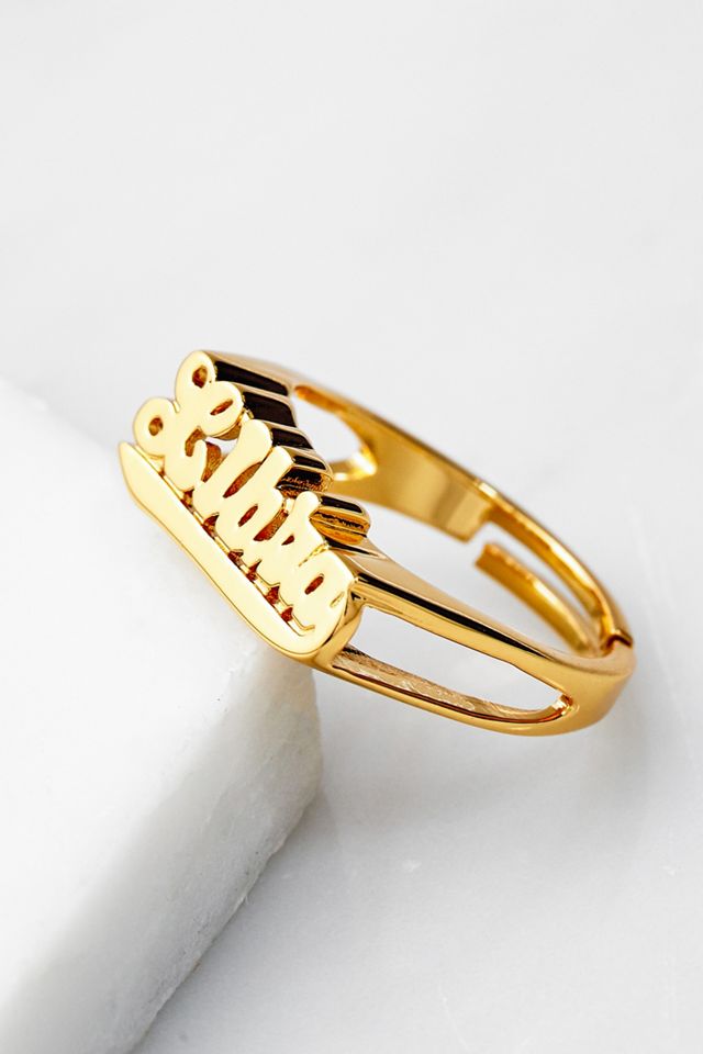 Image Gang Gold-Plated Libra Ring | Urban Outfitters UK