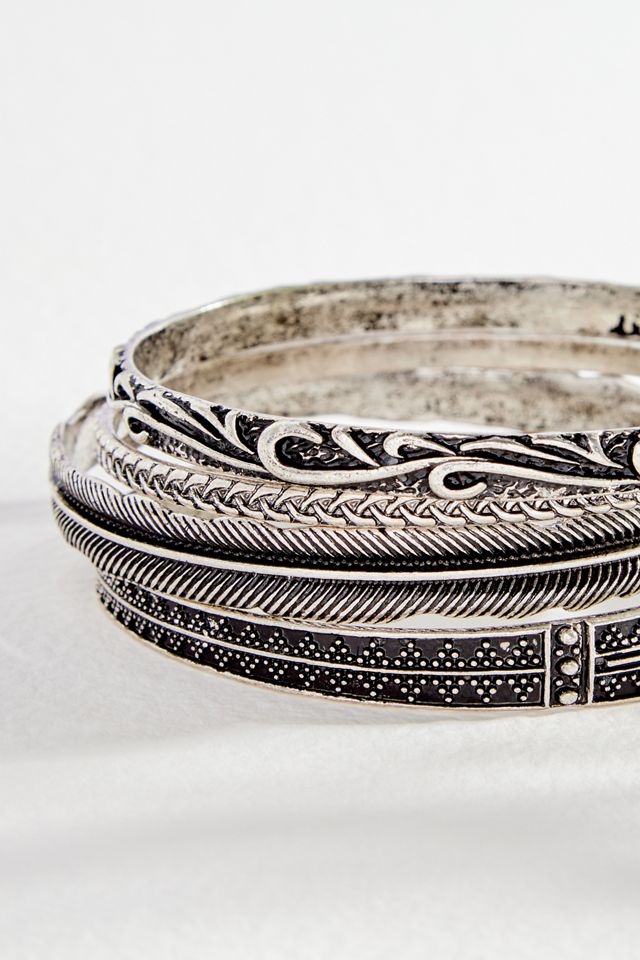 Silence + Noise Feather Bangle Pack | Urban Outfitters UK