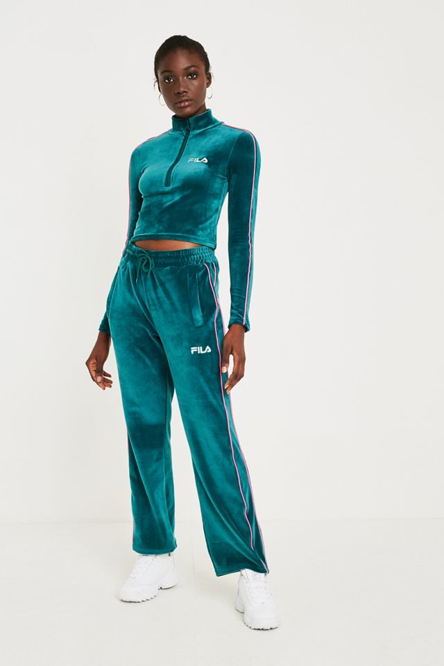 FILA Tanya Velour High-Neck Track Top | Urban Outfitters UK