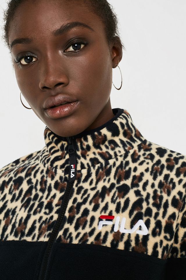 FILA Sabora Leopard Print Zip-Through Track Top | Urban Outfitters UK