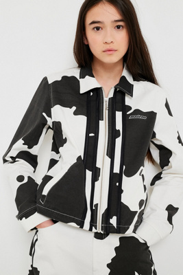MadeMe Cow Print Work Jacket | Urban Outfitters UK
