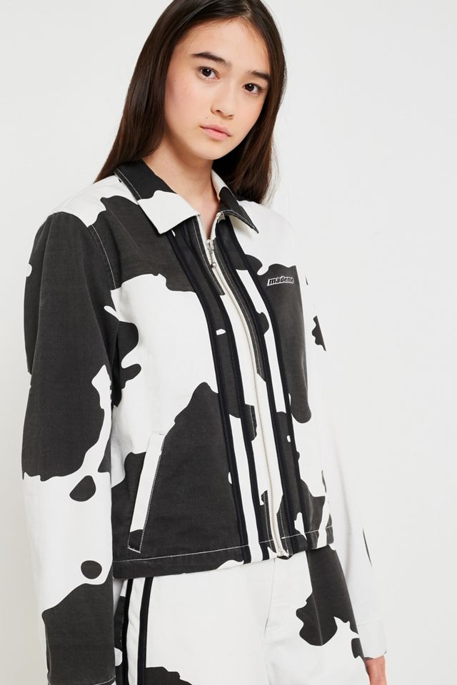 MadeMe Cow Print Work Jacket | Urban Outfitters UK
