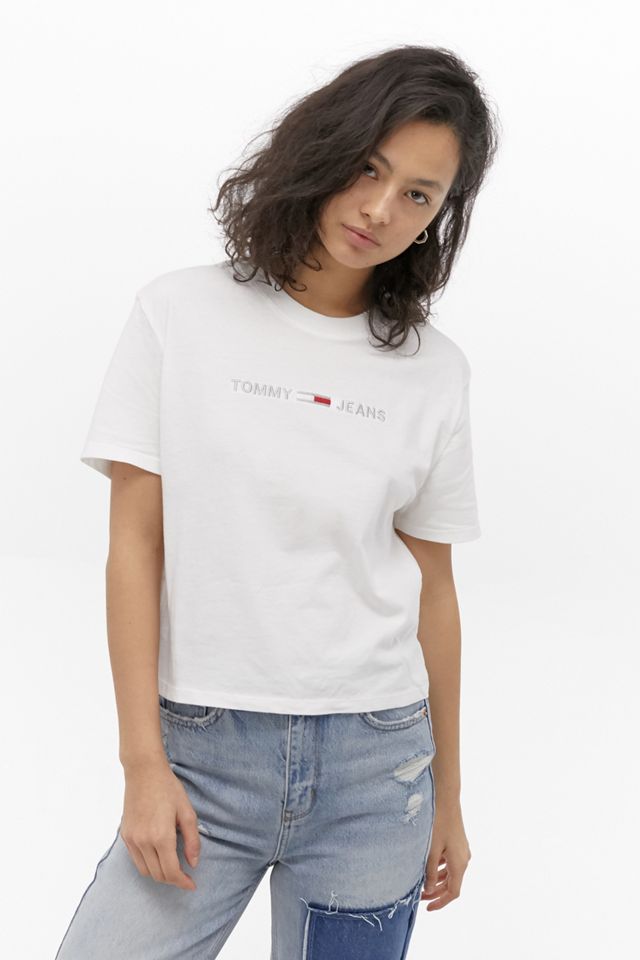 Tommy Jeans T Shirt mit Logo Streifen Urban Outfitters DE