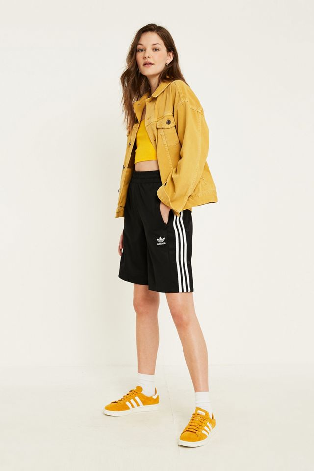 adidas Originals Black Popper Placket Shorts | Urban Outfitters UK
