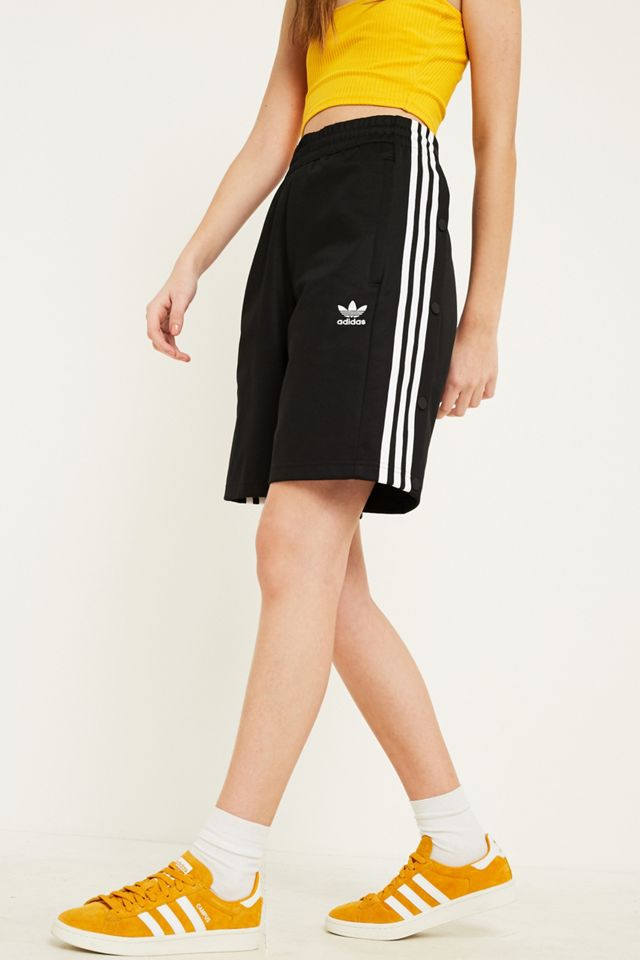 adidas Originals Black Popper Placket Shorts | Urban Outfitters UK