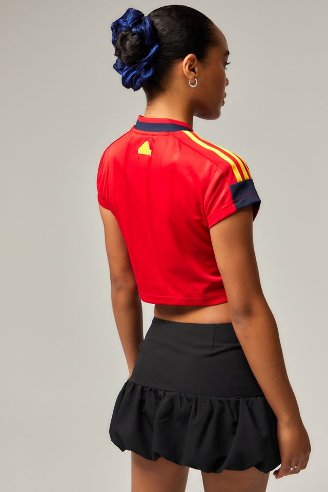 adidas Red Tiro Crop T-Shirt | Urban Outfitters UK