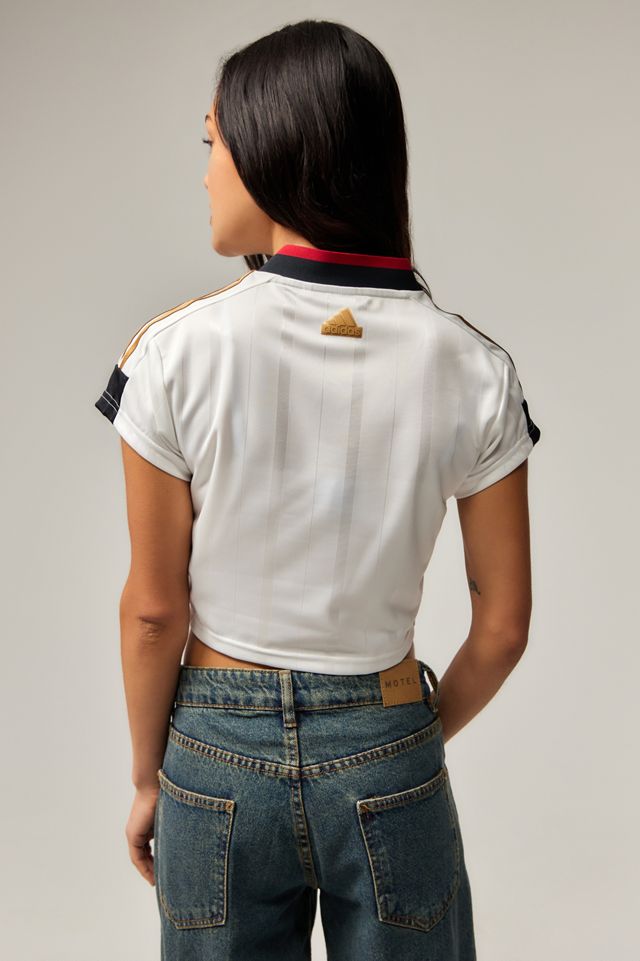 adidas White Tiro Crop T-Shirt | Urban Outfitters UK