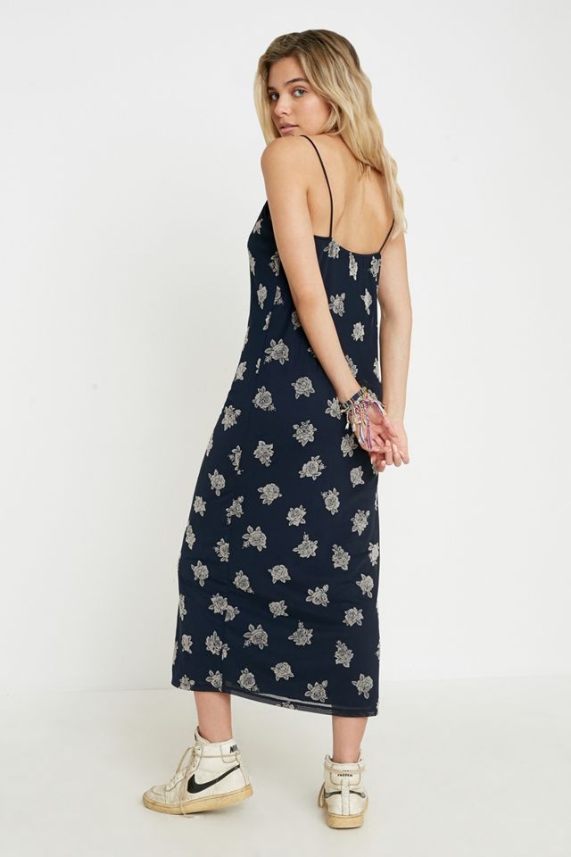 Motel Sini Rose Print Slip Midi Dress | Urban Outfitters UK