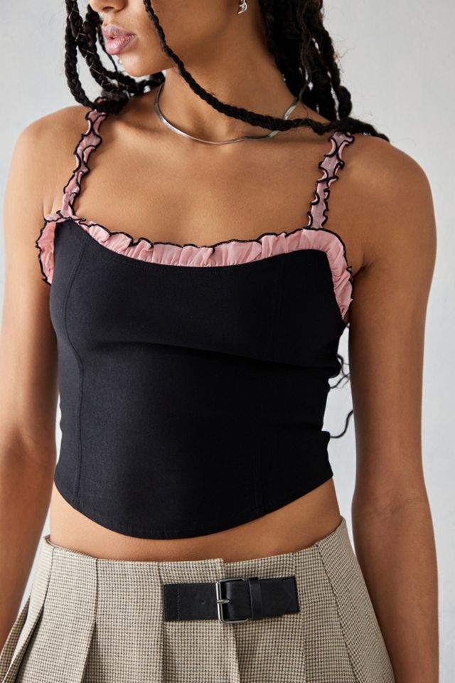 Motel Black Idalia Corset Top | Urban Outfitters UK