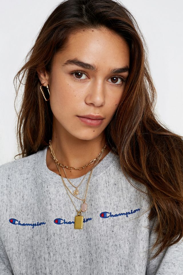 Champion UO Exclusive Triple Script Crew Neck Sweatshirt | Urban ...