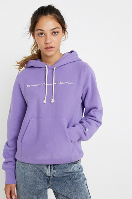 Champion UO Exclusive Purple Triple Script Logo Hoodie | Urban ...