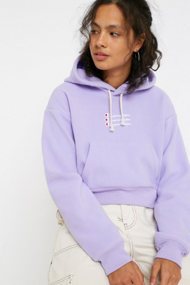 Champion UO Exclusive Triple Script Logo Cropped Fleece Hoodie | Urban ...
