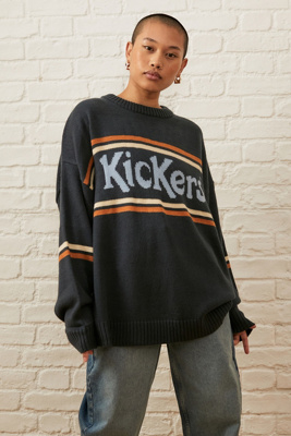 Kickers Navy Logo Knit Jumper | Urban Outfitters UK