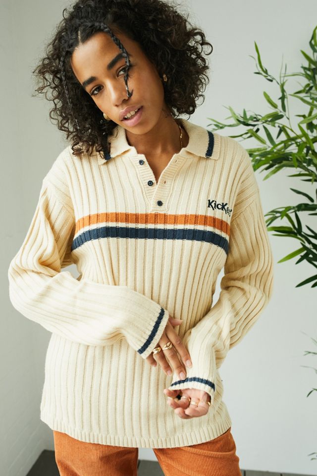 Kickers Cream Knitted Polo Shirt | Urban Outfitters UK