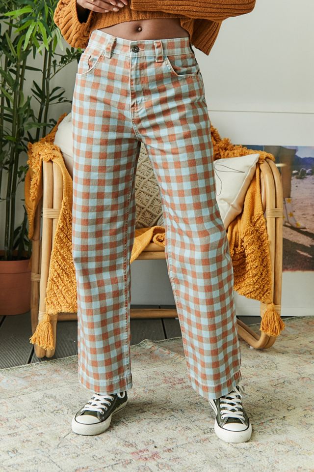 Kickers Rust & Blue Check Print Jeans | Urban Outfitters UK