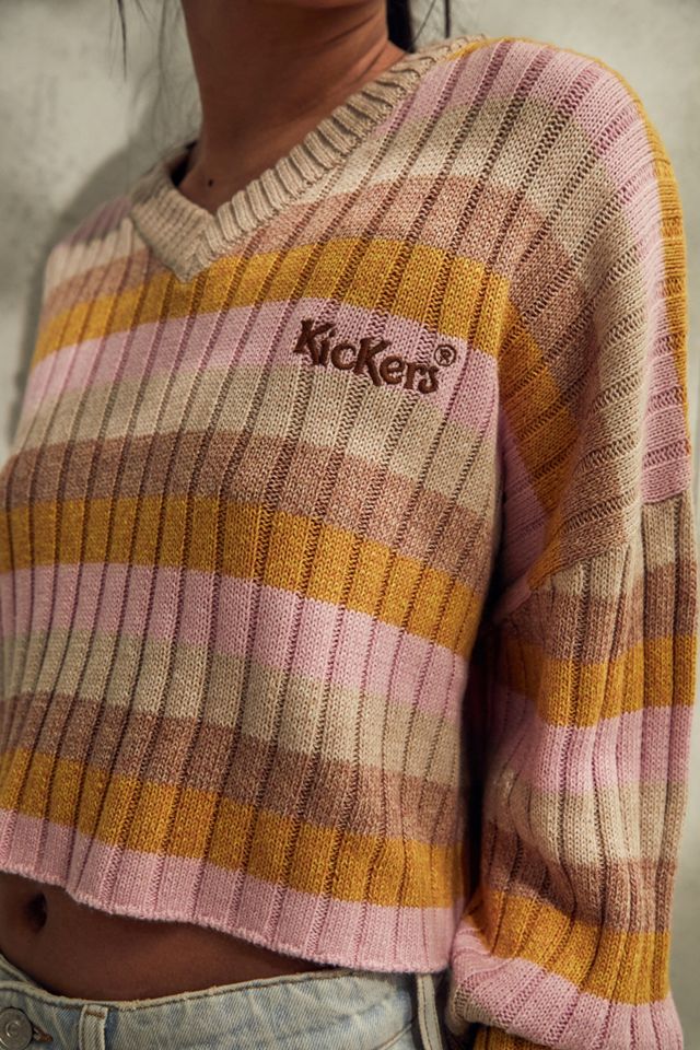 Kickers Multicolour Stripe Cropped Knit Jumper | Urban Outfitters UK