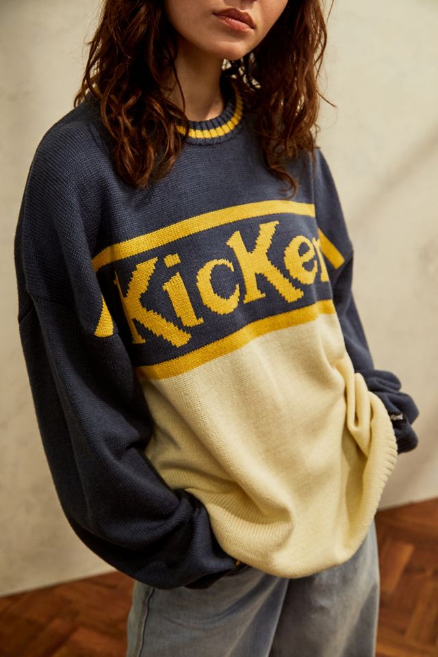 Kickers Panelled Yellow & Blue Jumper | Urban Outfitters UK