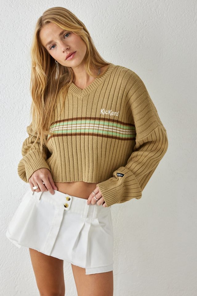 Kickers Brown Cropped Knit Jumper | Urban Outfitters UK