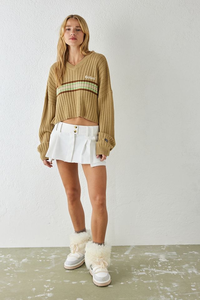 Kickers Brown Cropped Knit Jumper | Urban Outfitters UK
