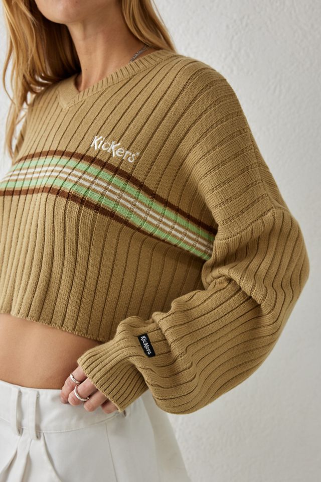Kickers Brown Cropped Knit Jumper | Urban Outfitters UK