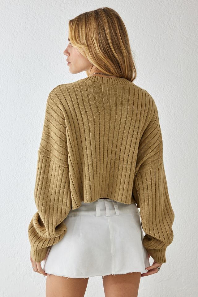 Kickers Brown Cropped Knit Jumper | Urban Outfitters UK