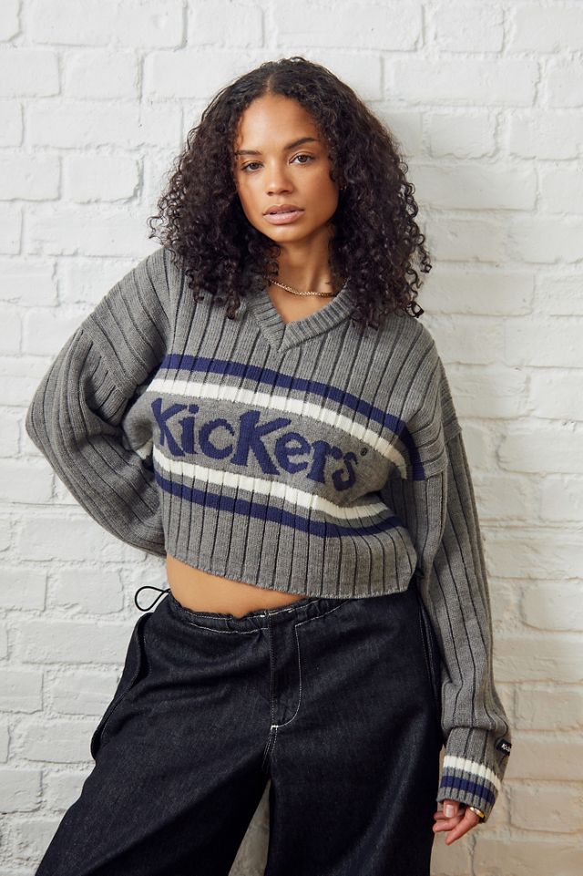 Kickers UO Exclusive Teal Oversized Logo Knit Jumper | Urban Outfitters UK