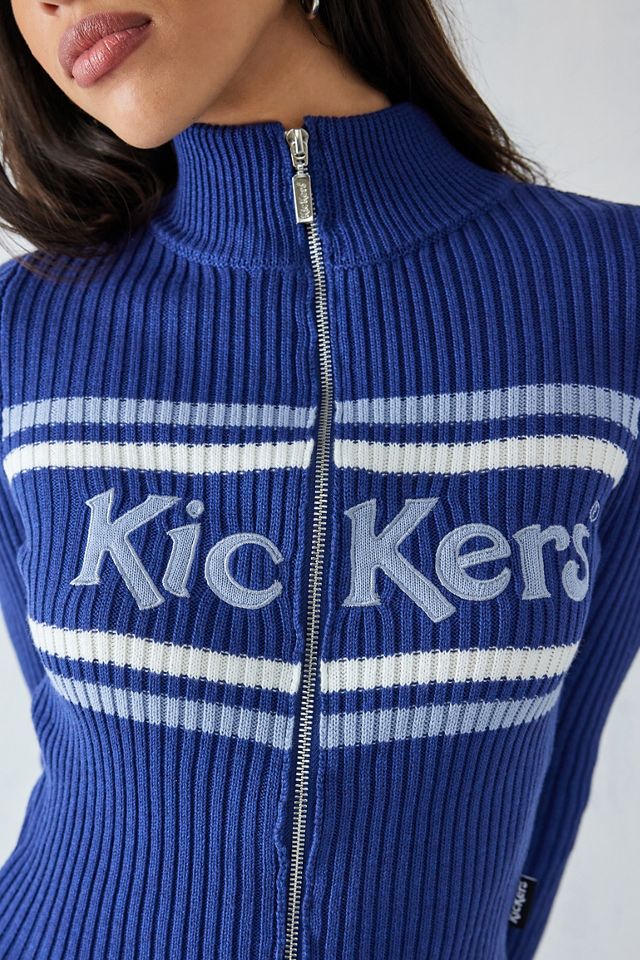 Kickers UO Exclusive Navy Zip-Up Knit Jumper | Urban Outfitters UK
