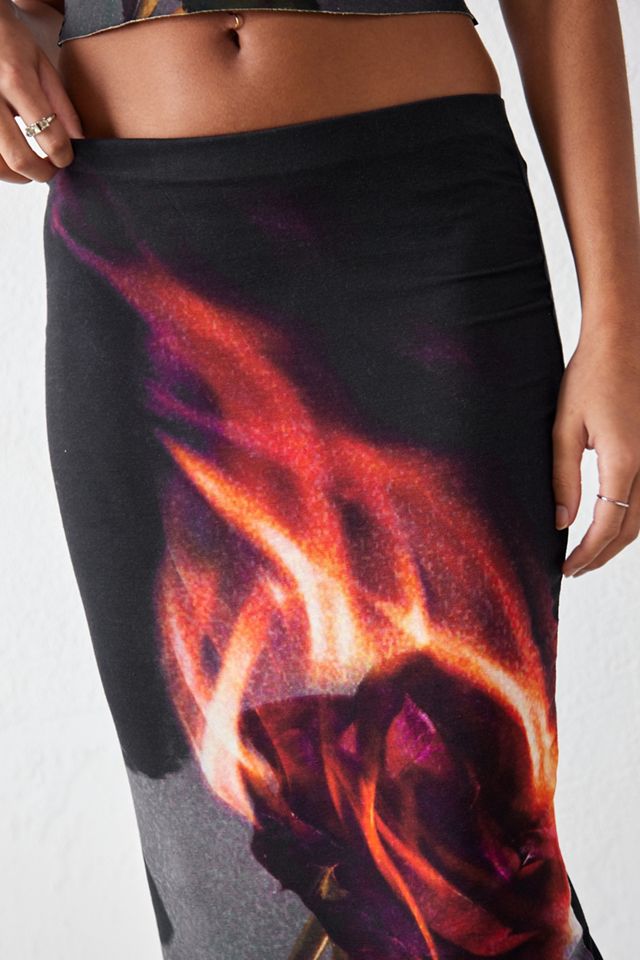 Jaded London Flaming Rose Maxi Skirt | Urban Outfitters UK