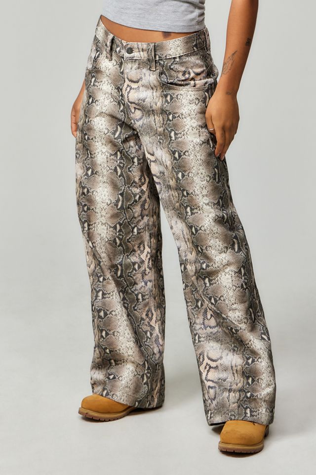 Jaded London Snake Print Colossus Jeans | Urban Outfitters UK