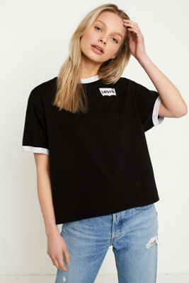 Levi's Black JV Ringer T-Shirt | Urban Outfitters UK