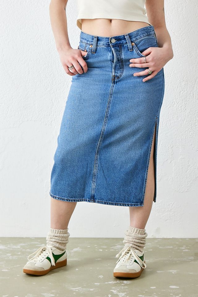 Levi's Side Split Midi Skirt | Urban Outfitters UK