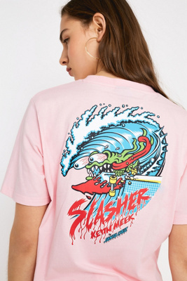 Santa Cruz Slasher Wave Pink T-Shirt | Urban Outfitters UK