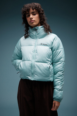 Columbia Blue Cropped Puffect Puffer Jacket | Urban Outfitters UK