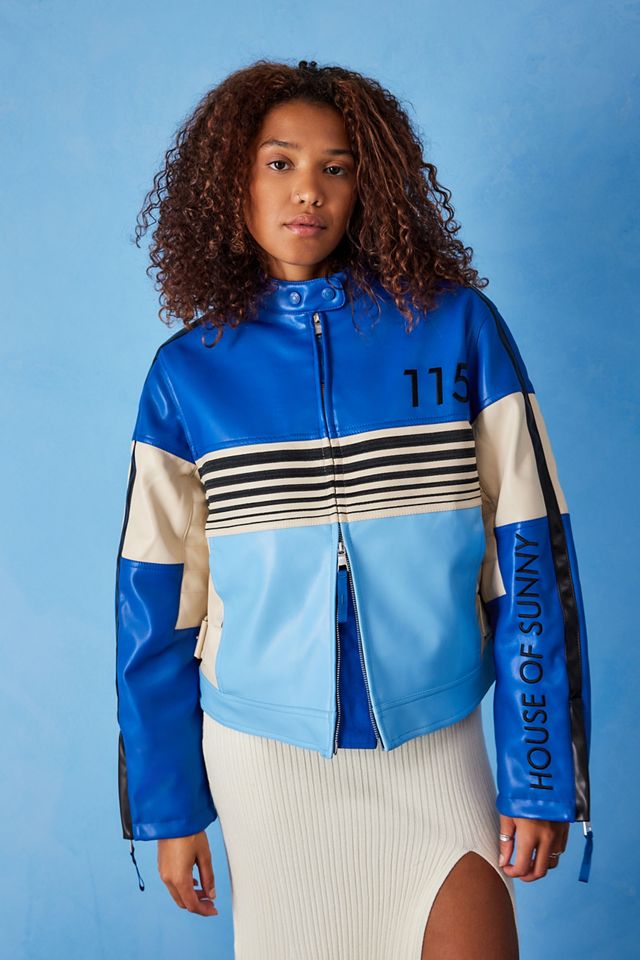 House Of Sunny Blue Racer Jacket | Urban Outfitters UK