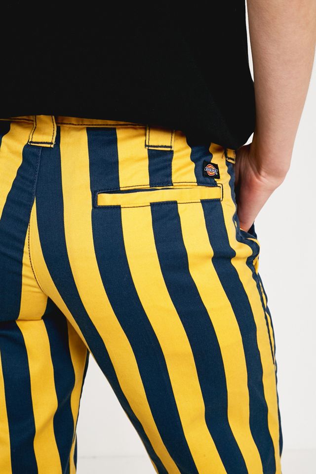 Dickies Yellow Wide Stripe Workwear Trousers | Urban Outfitters UK