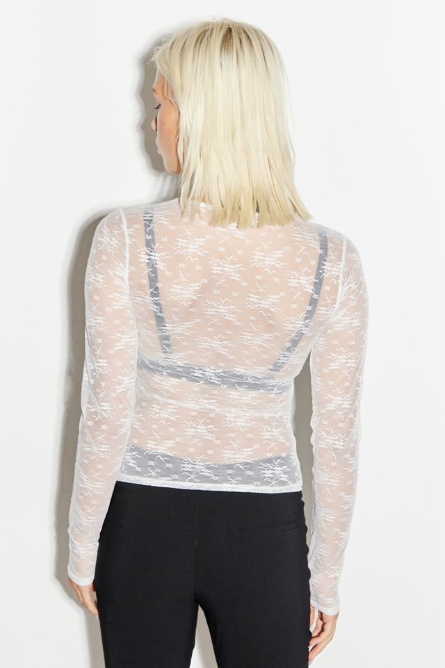Lioness Red Lights White Lace Top | Urban Outfitters UK