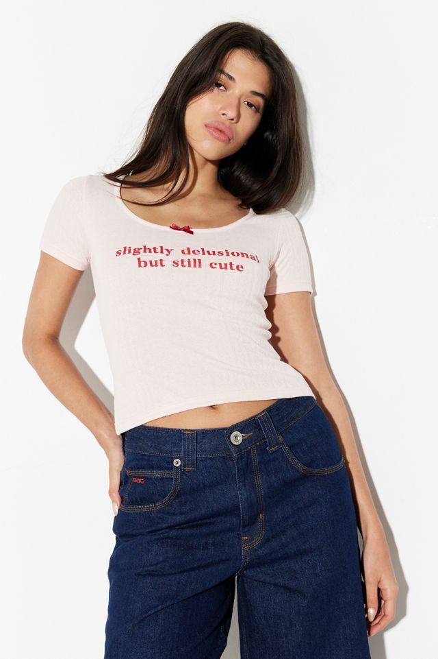 Daisy Street Slightly Delusional Baby T-Shirt | Urban Outfitters UK