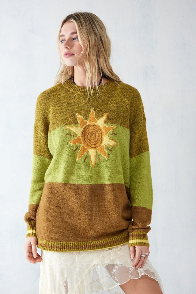 Daisy Street Knitted Sun Striped Jumper | Urban Outfitters UK