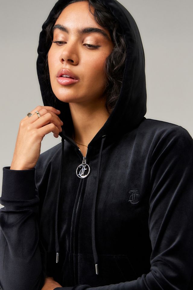 Juicy Couture Uo Exclusive Black Hoodie Urban Outfitters Uk