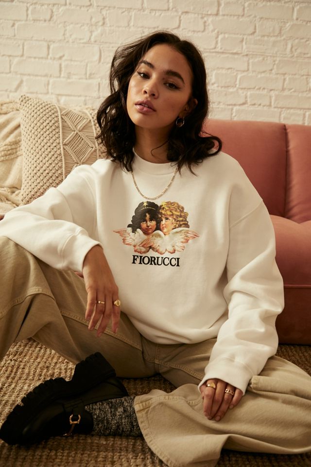 Fiorucci Vintage Angels White Crew Neck Sweatshirt | Urban Outfitters UK