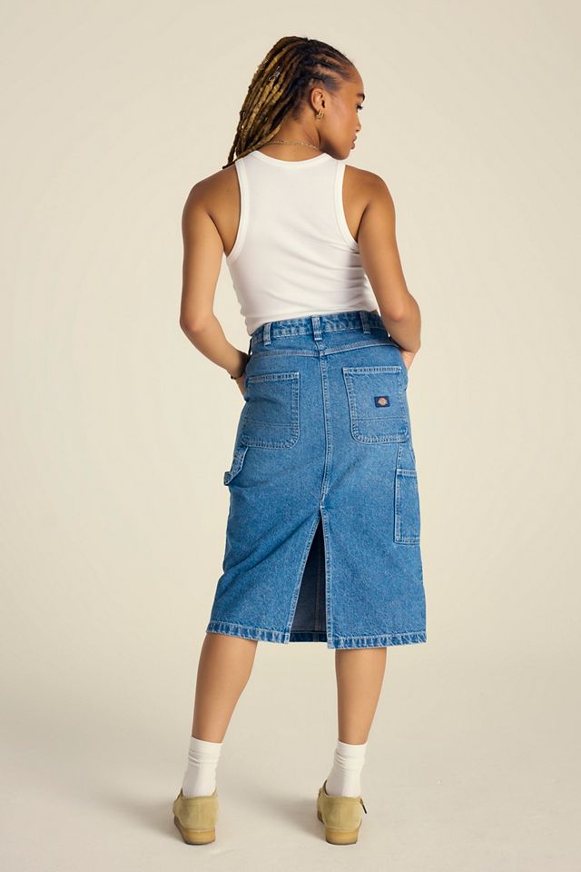 Dickies UO Exclusive Marble Denim Midi Skirt | Urban Outfitters UK