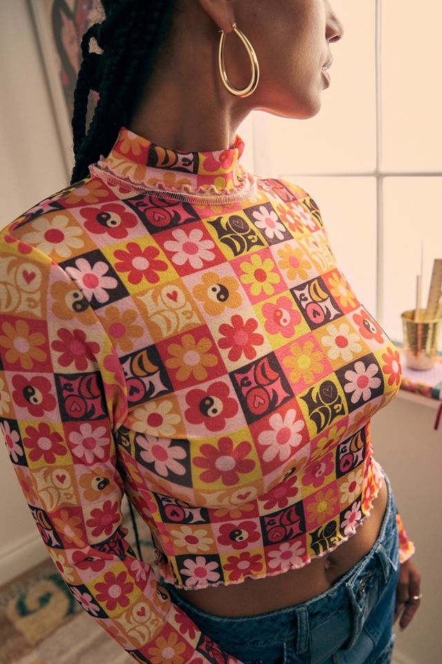 NEW girl ORDER Flower Print Long Sleeved Top | Urban Outfitters UK