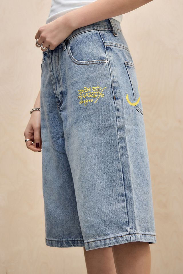 Ed Hardy Born Wild Howl Jorts | Urban Outfitters UK