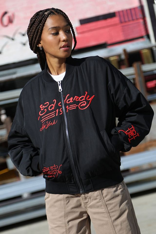 Ed Hardy True 'Till Death Bomber Jacket | Urban Outfitters UK