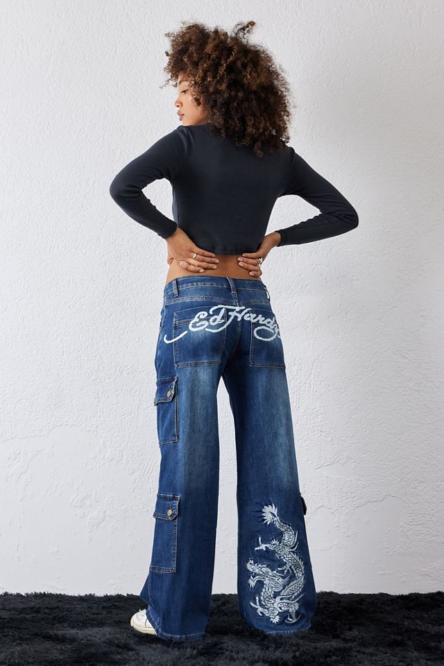 Ed Hardy Dragon Cloud Cargo Jeans | Urban Outfitters UK