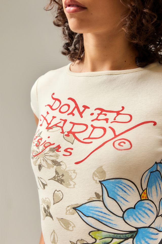 Ed Hardy UO Exclusive Floral Baby T-Shirt | Urban Outfitters UK