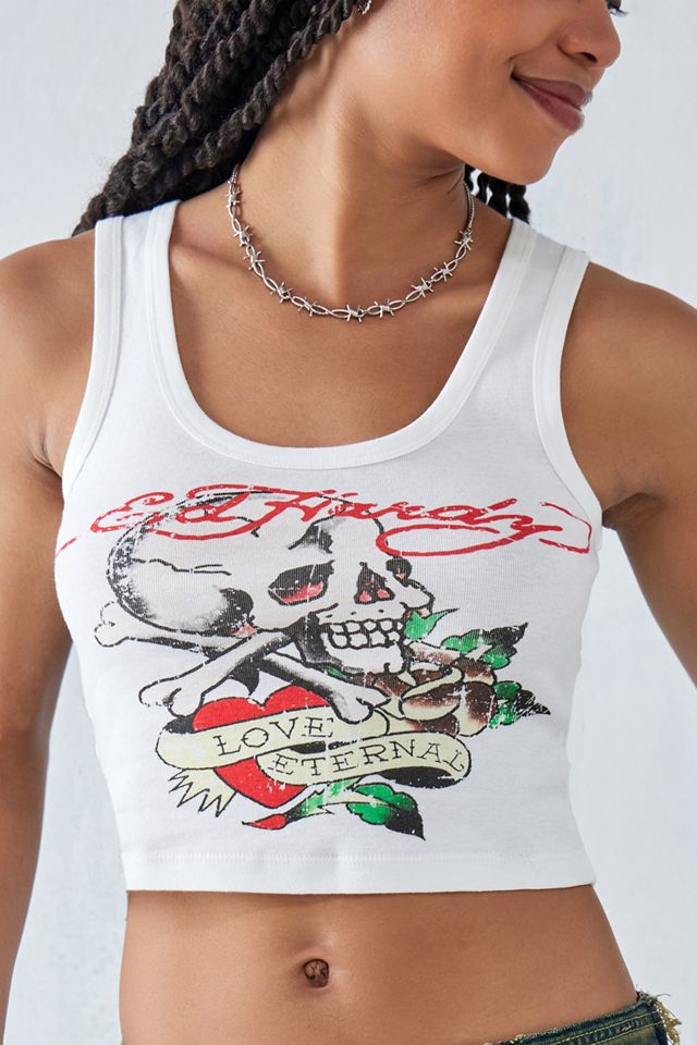 Ed Hardy White Love Eternal Vest | Urban Outfitters UK